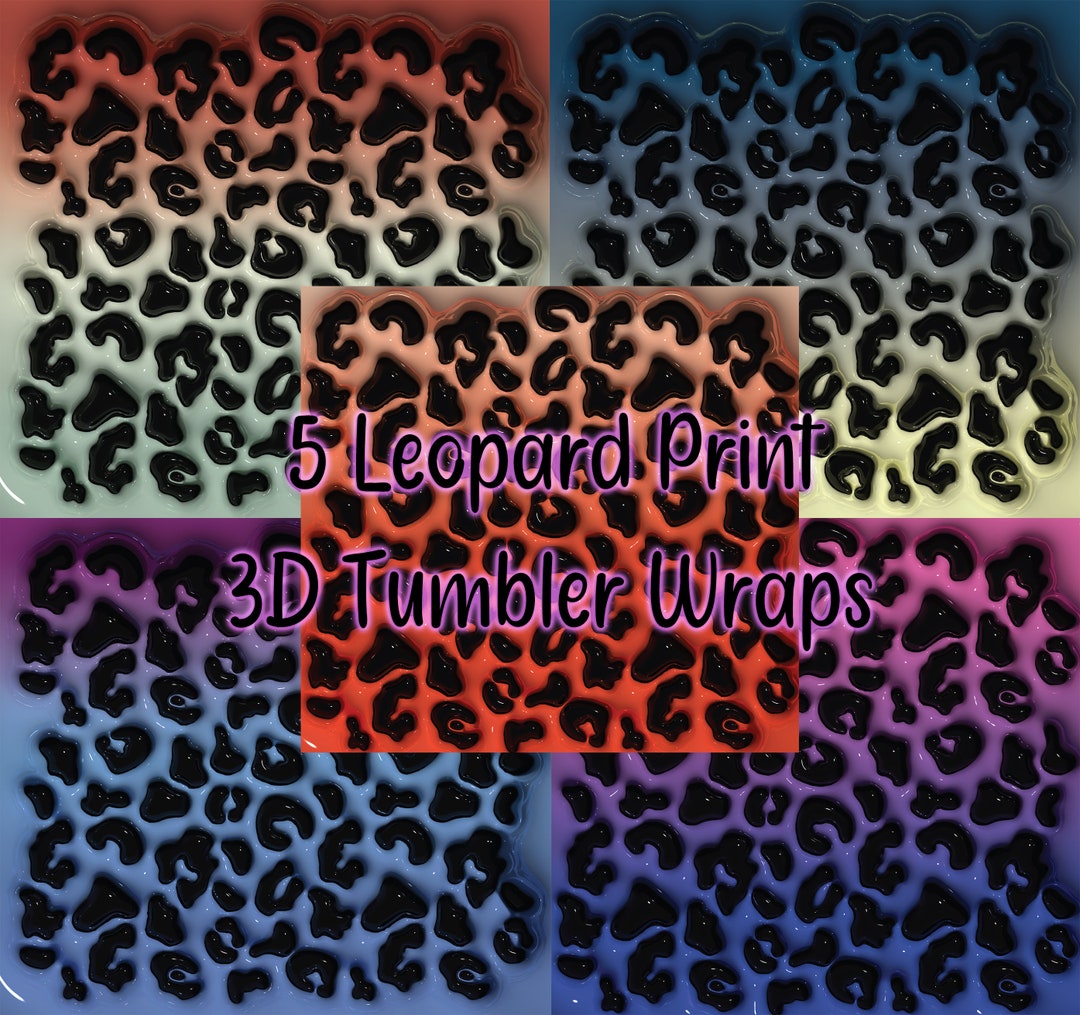 3D Tumbler Inflated Designs Leopard Print Patterns Bundle - Etsy