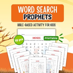 Bible Word Search (prophets) - Pintable Word Search Book Games for Kids ...