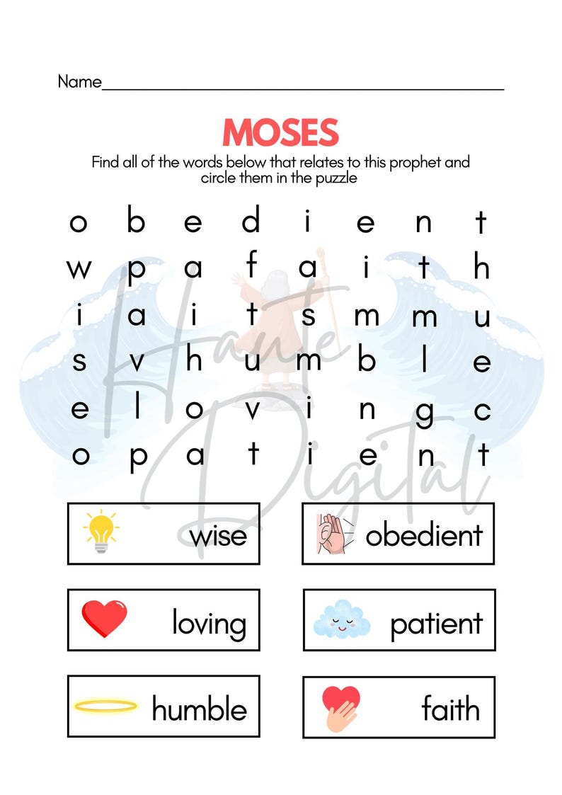 Bible Word Search (prophets) - Pintable Word Search Book Games for Kids ...