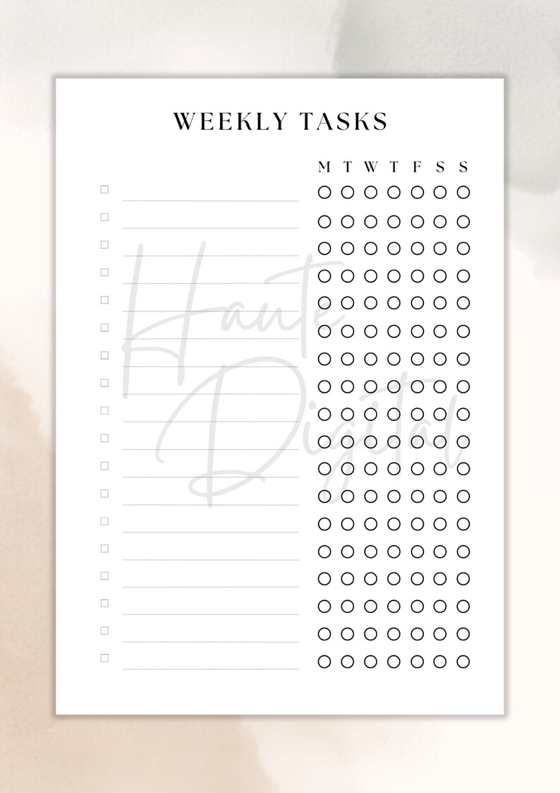 Minimalist Blank Checklist Template Printable & Fillable, Checklist ...