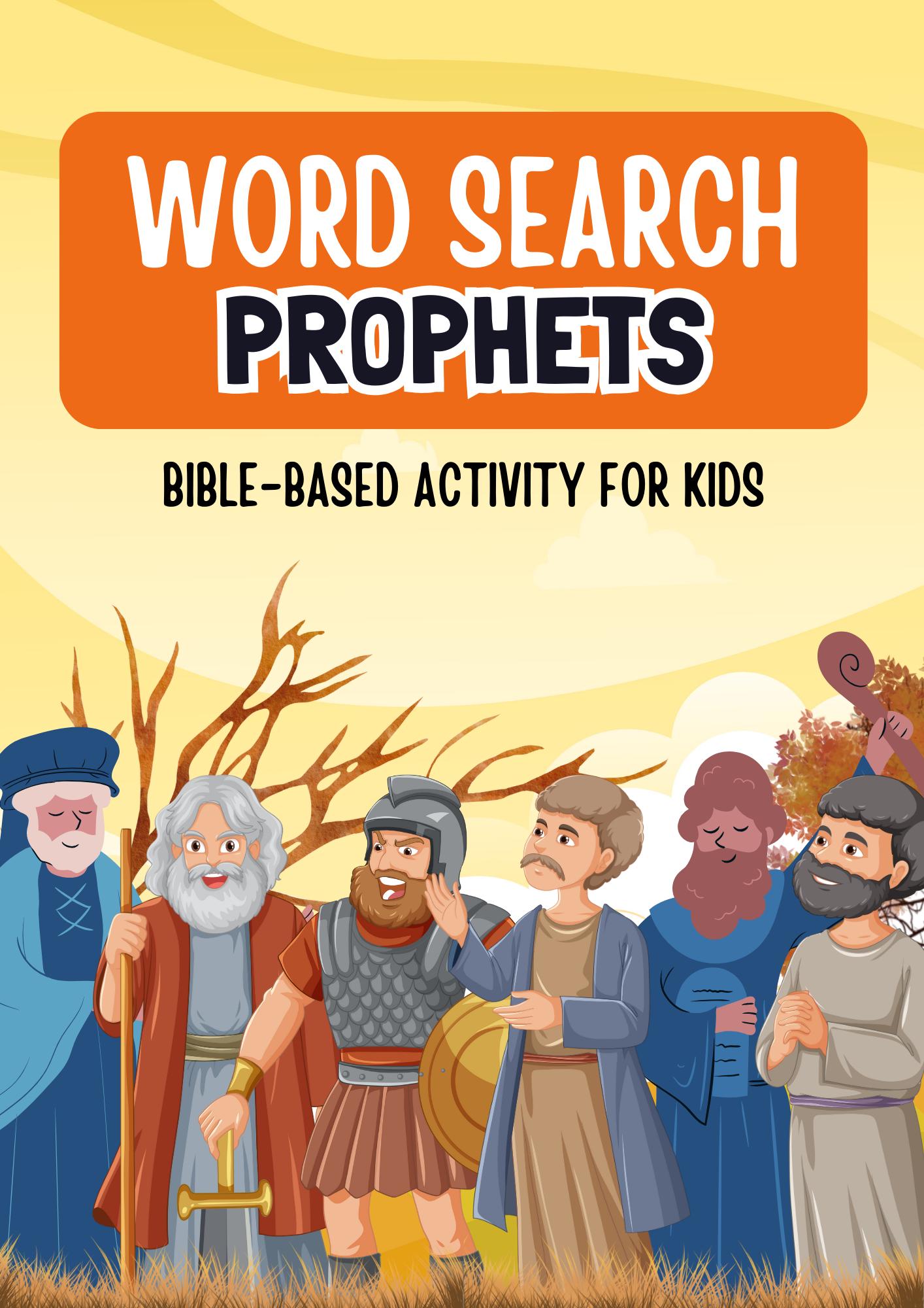 Bible Word Search prophets Pintable Word Search Book Games for Kids ...