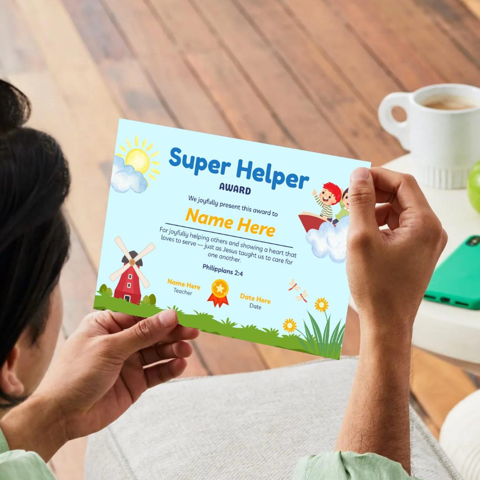 Editable Super Helper Award Certificate: Christian Kids, Homeschool ...