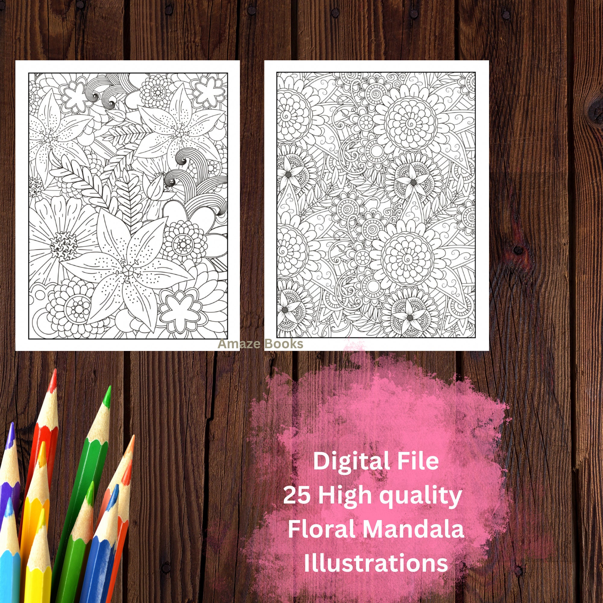 Adult Coloring Pages With Floral Mandala Designs.grayscale Coloring ...