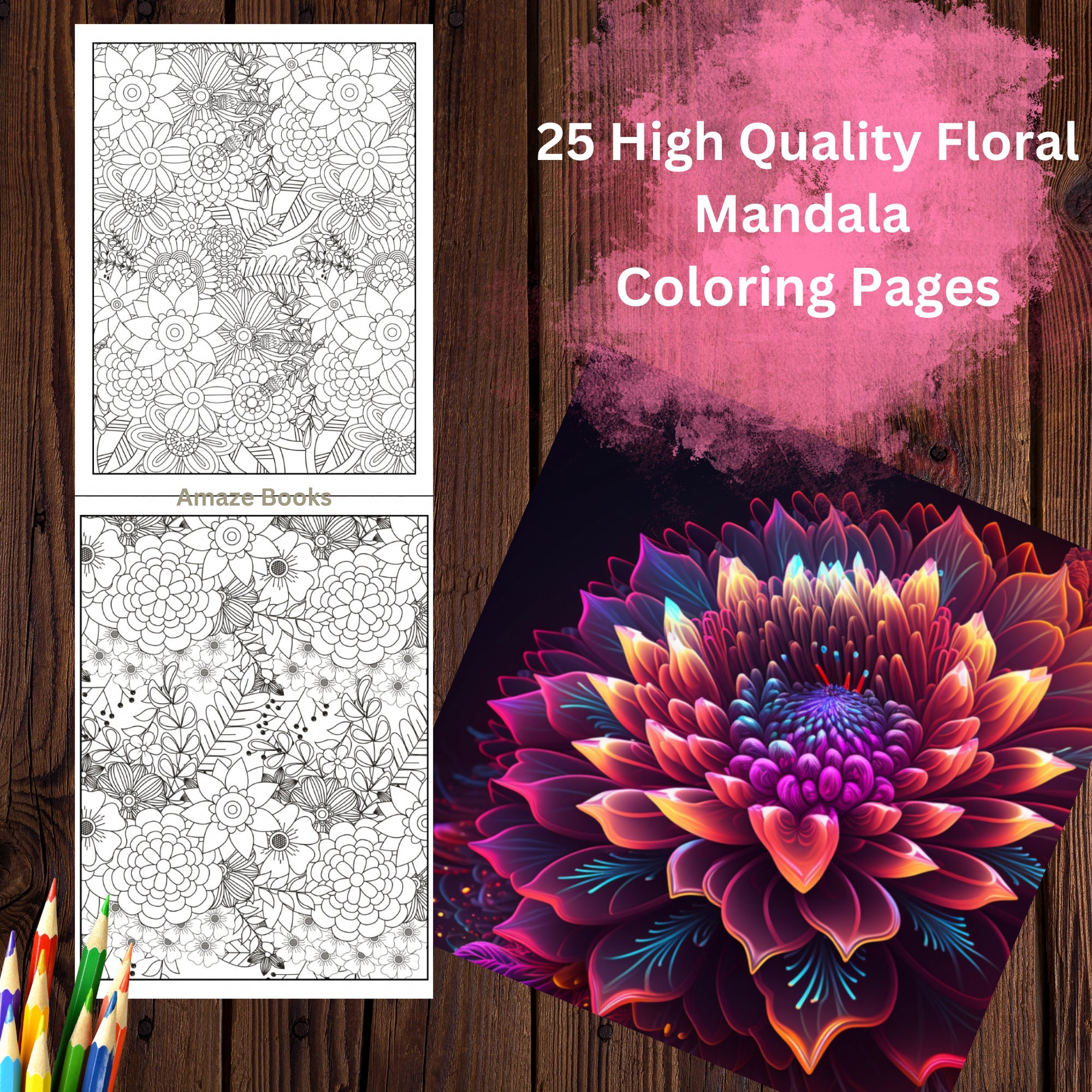 Adult Coloring Pages With Floral Mandala Designs.grayscale Coloring ...