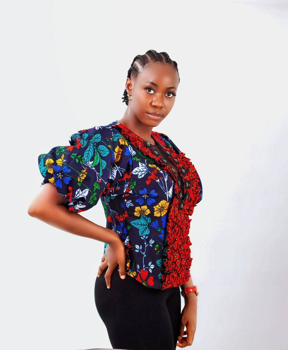 Adejoke Mixed African Print Top - Etsy