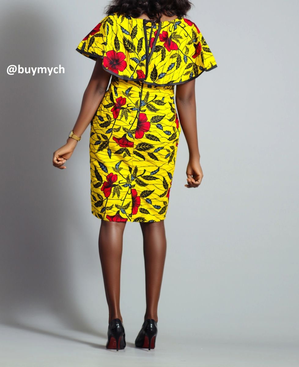 Jomiloju Cape African Dress With Zipper Closure - Etsy