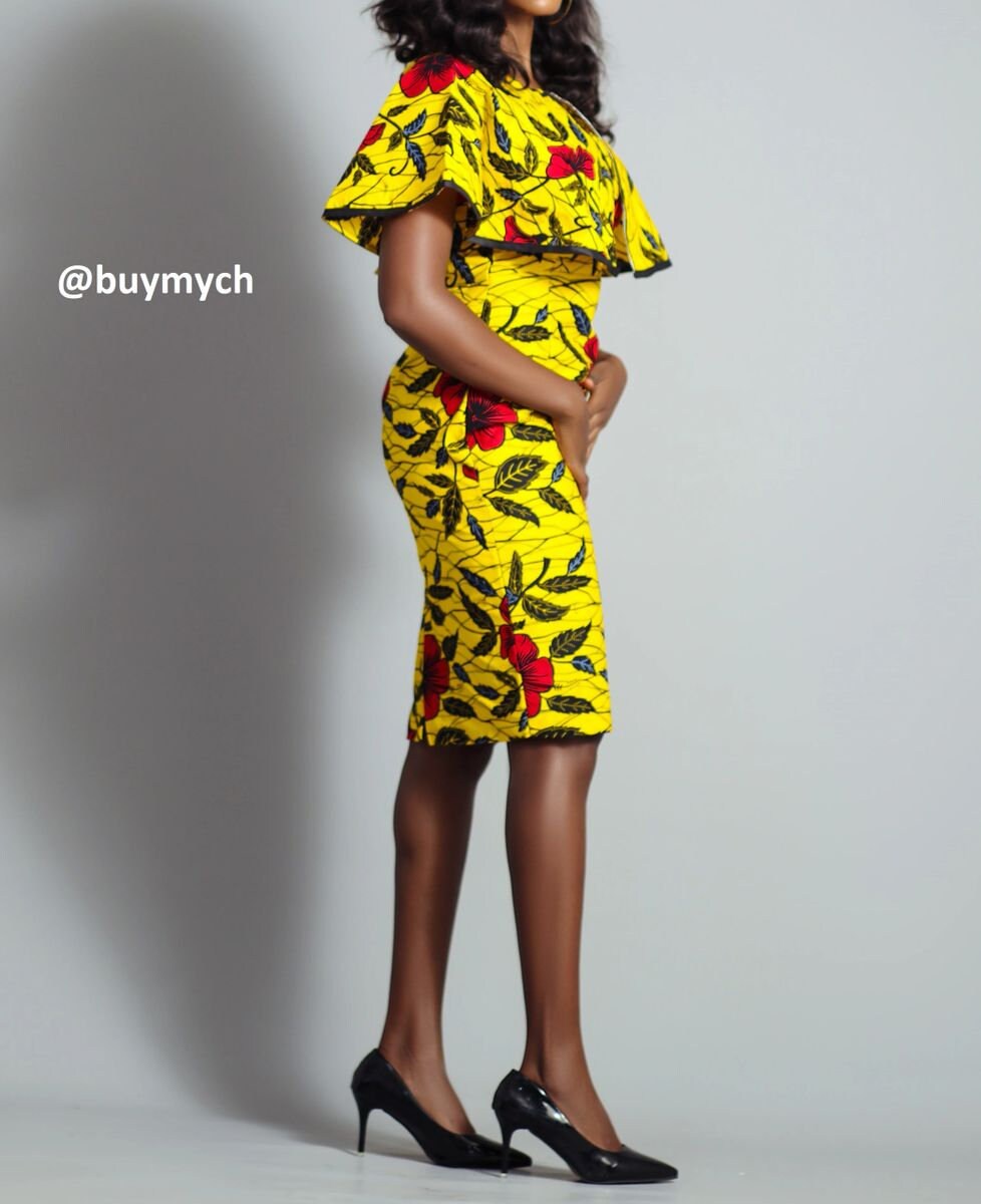 Jomiloju Cape African Dress With Zipper Closure - Etsy