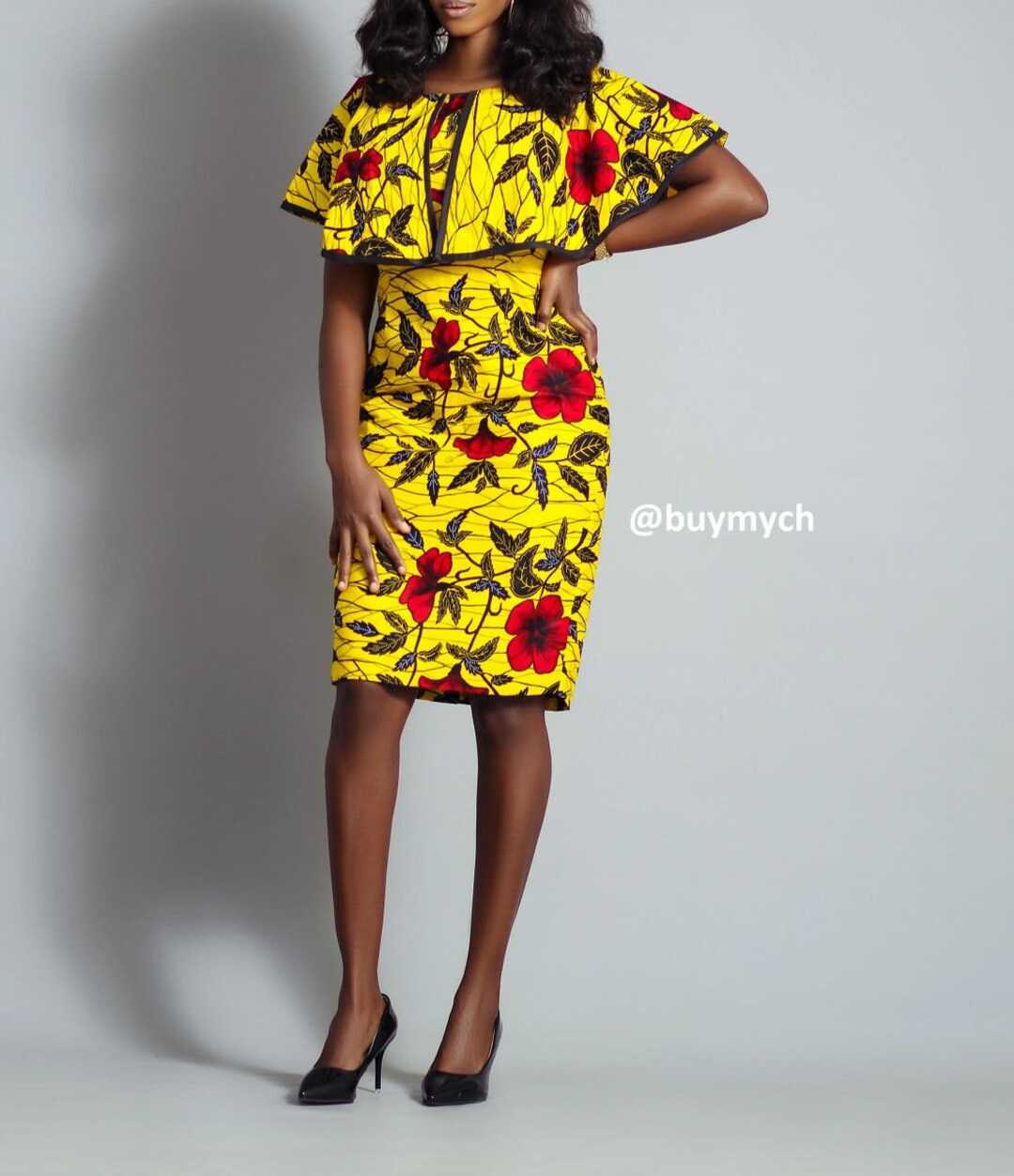 Jomiloju Cape African Dress With Zipper Closure - Etsy
