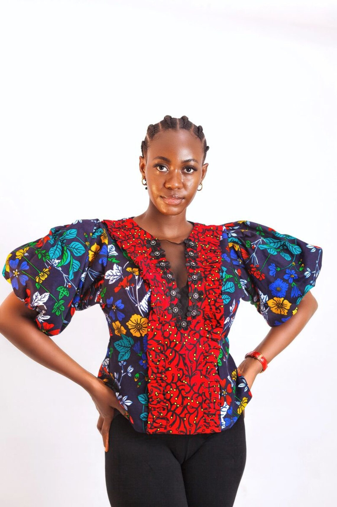 Adejoke Mixed African Print Top - Etsy