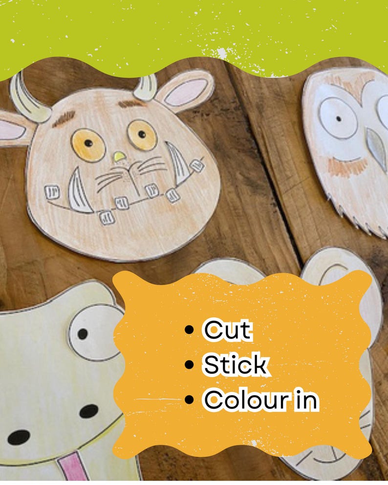 Gruffalo Craft Activity for Kids Colour Cut and Stick - Etsy Australia