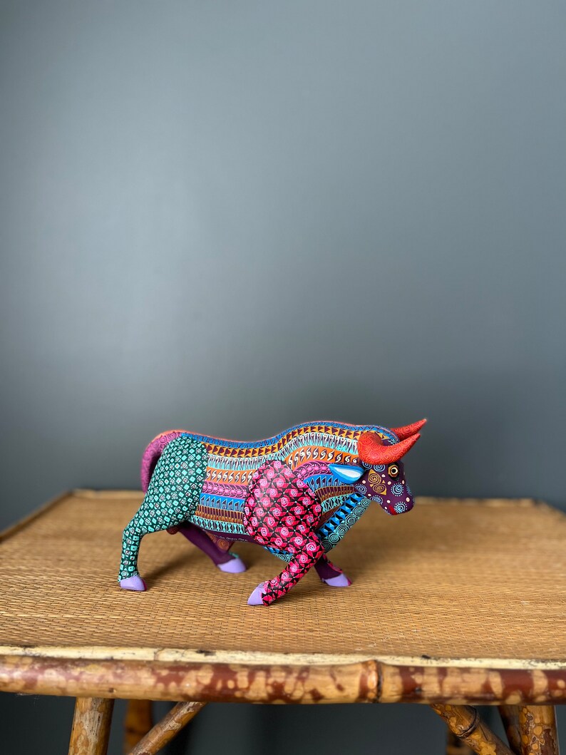 Bull Alebrijes (large)—oaxacan Wood Carvings— Alebrijes— Wood— Bull ...