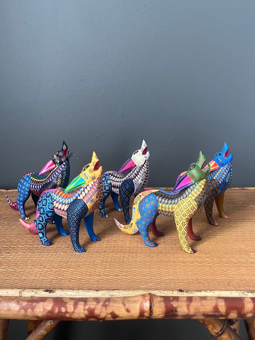 Oaxacan Wolf Alebrije— Wood— Alebrijes— Home Decor— Animal Sculpture ...