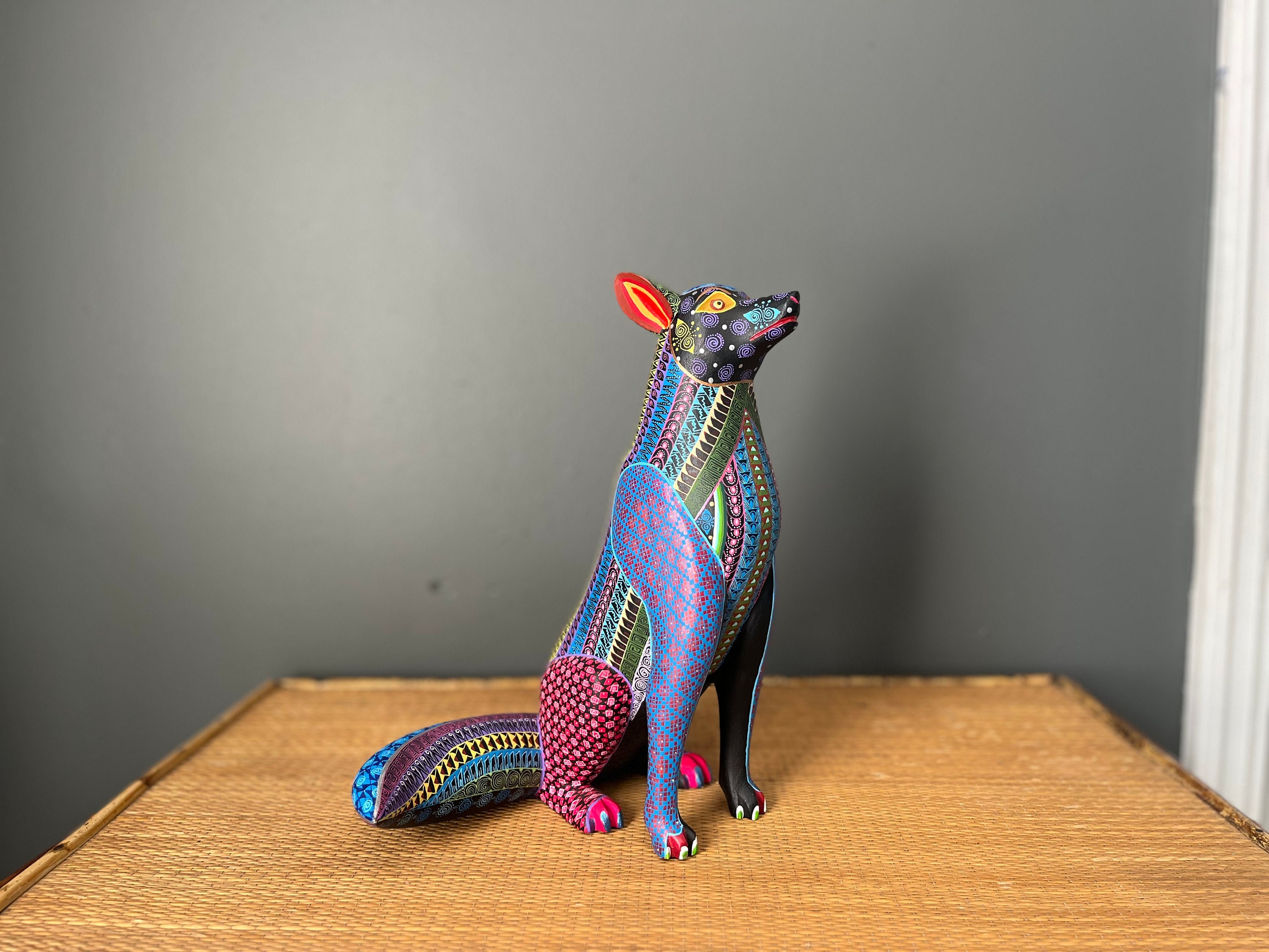 Tall Coyote Alebrije— Wood— Alebrijes— Home Decor— Animal Sculpture ...