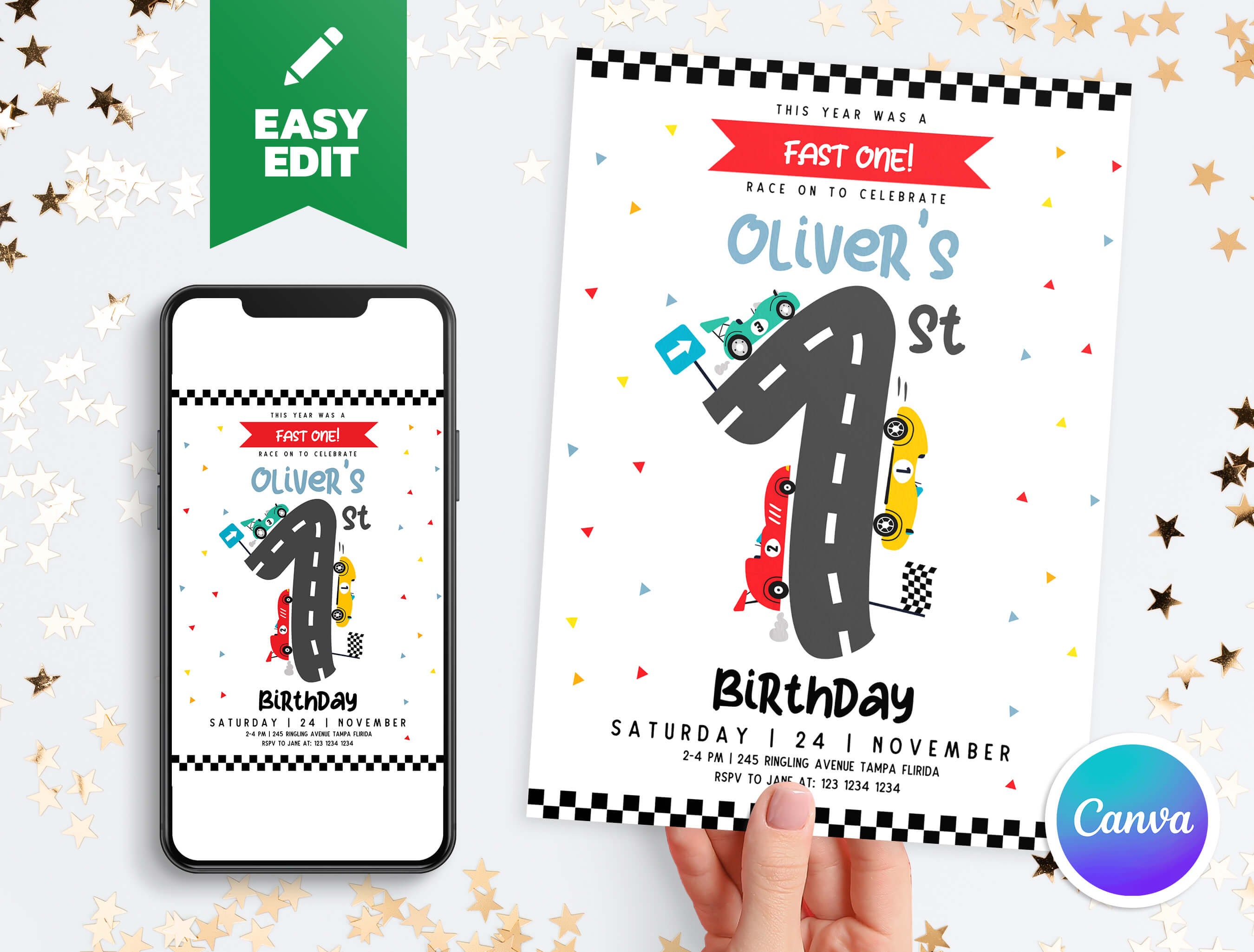 Race Car Party Favors, Fast One Birthday Bundle, First Birthday Party ...
