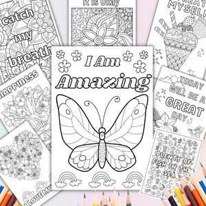Positive Mindset Coloring Sheets, Printable Self-love Positivity ...