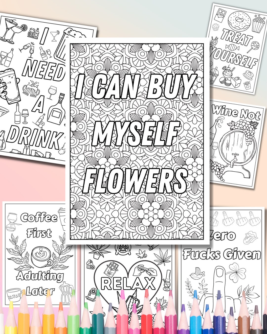 Funny Adult Colouring Pages Printable, A4 Swear Word Colouringbook ...