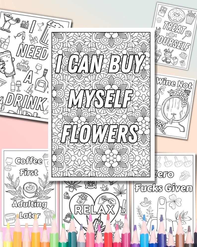 Funny Adult Colouring Pages Printable, A4 Swear Word Colouringbook ...