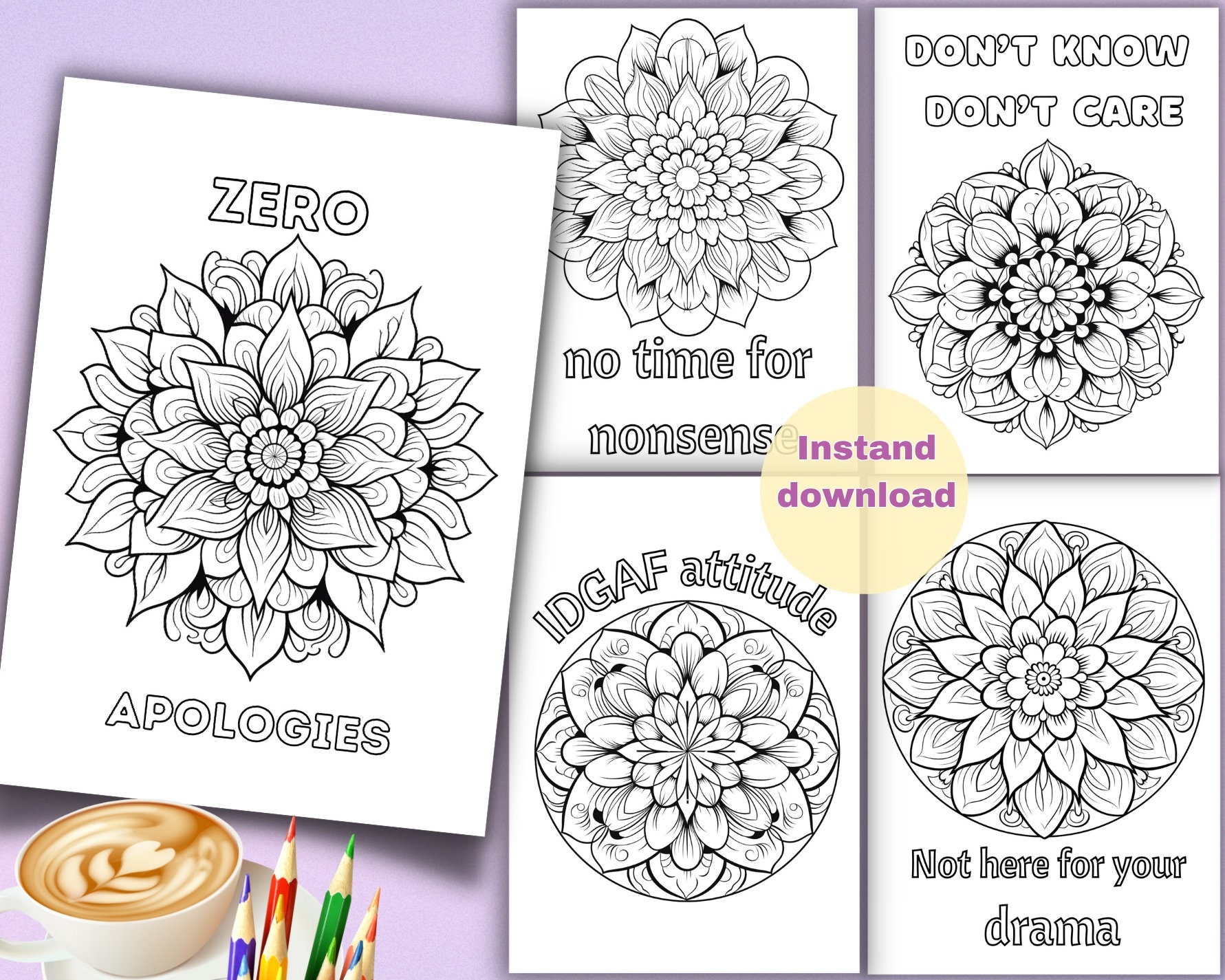 Sassy Colouring Pages, Funny Adult Colouring Book, Cheeky Coloring ...