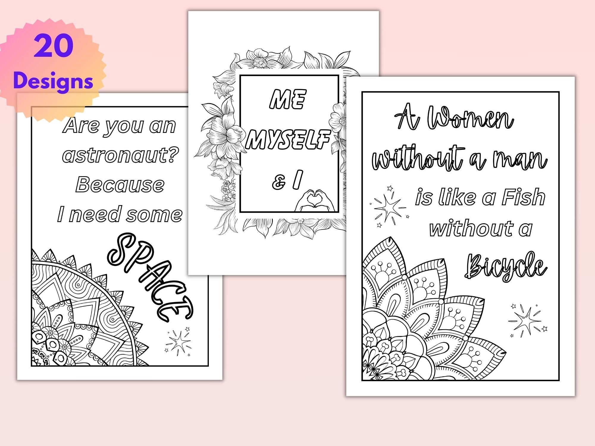 Women Empowerment Colouring Pages, Funny Adult Colouring, Sassy Rude ...