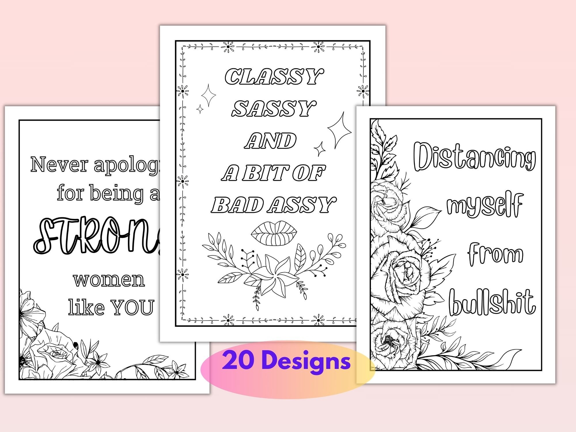 Women Empowerment Colouring Pages, Funny Adult Colouring, Sassy Rude ...