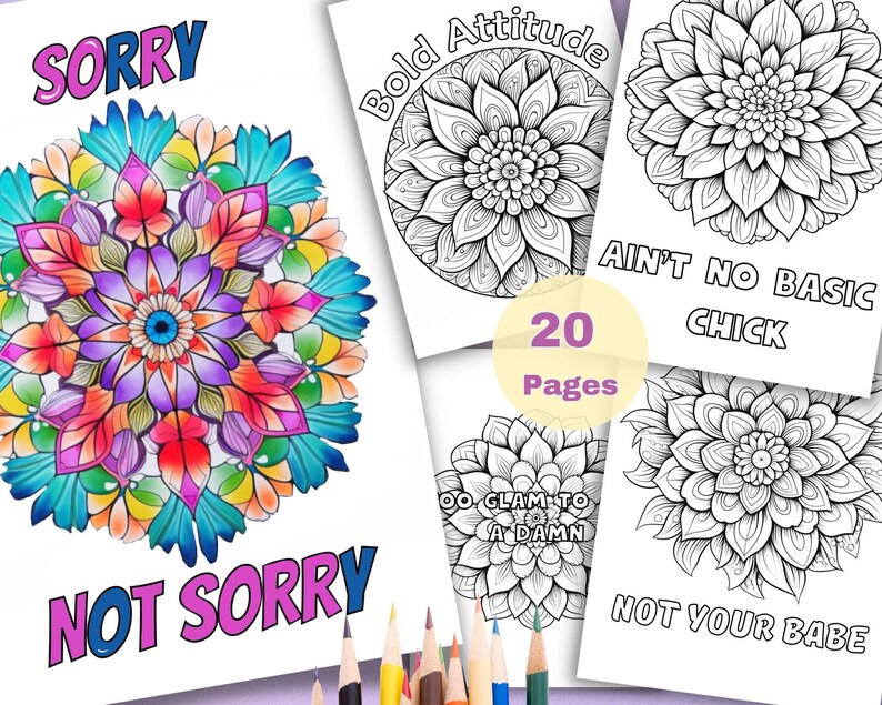 Sassy Colouring Pages, Funny Adult Colouring Book, Cheeky Coloring ...