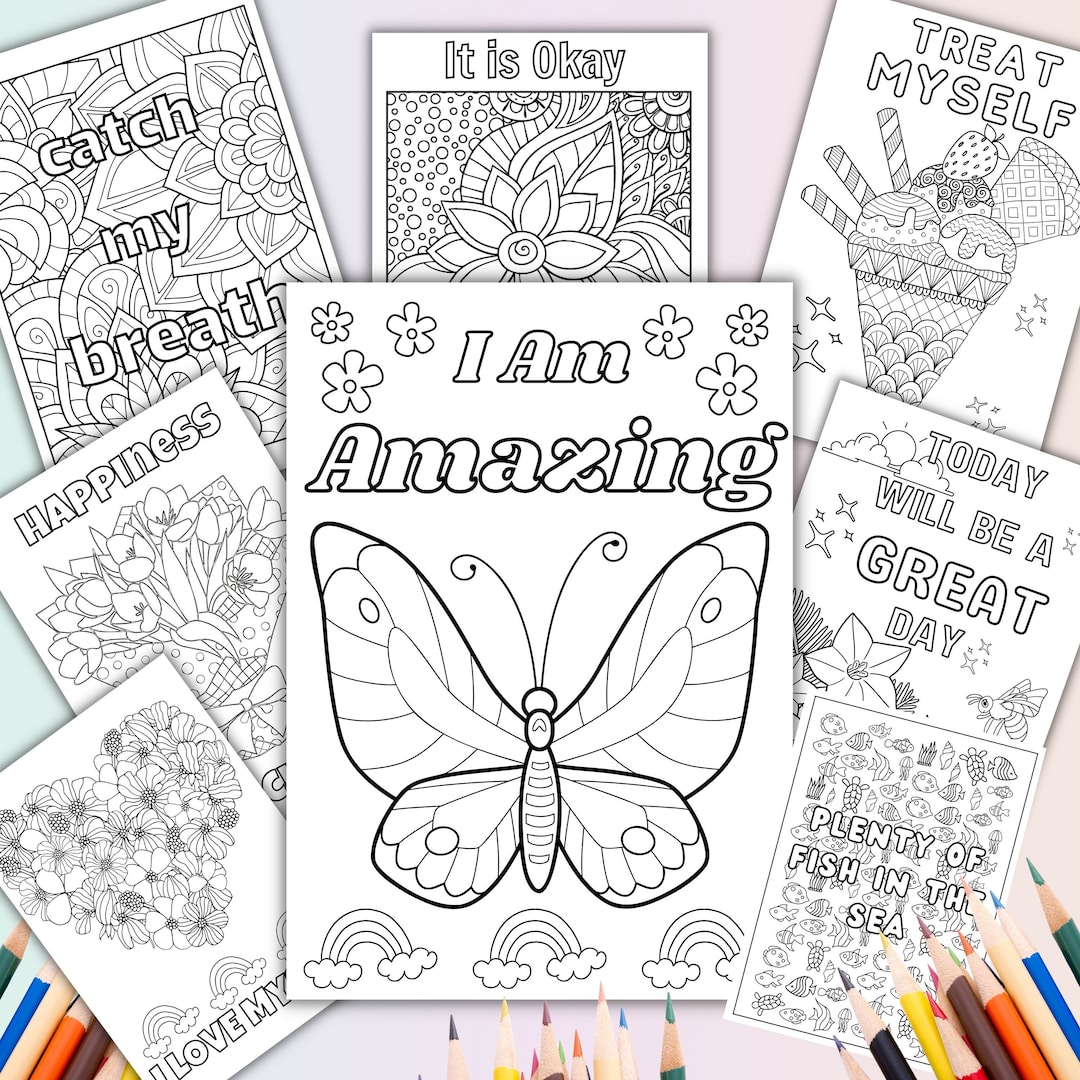 Positive Mindset Coloring Sheets, Printable Self-love Positivity ...