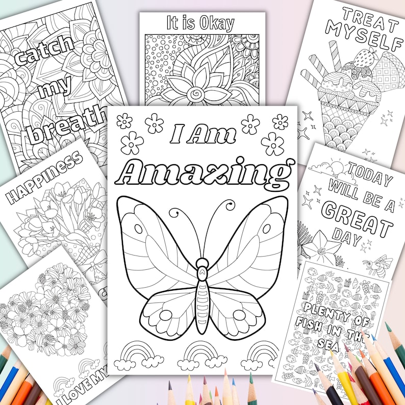 Positive Mindset Coloring Sheets, Printable Self-love Positivity ...