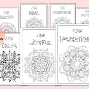 50 Positive Affirmations Colouring Pages, Self-love Colouring ...