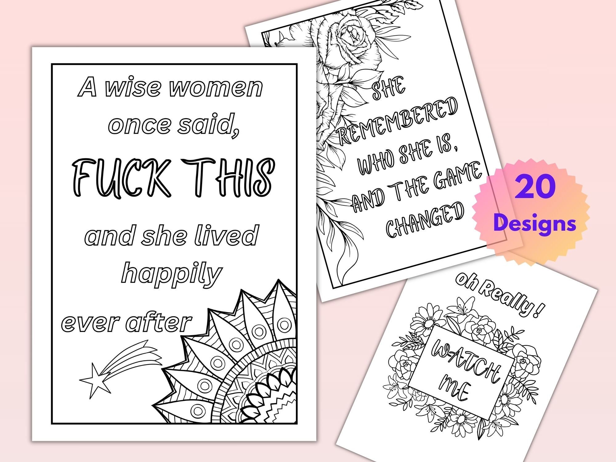 Women Empowerment Colouring Pages, Funny Adult Colouring, Sassy Rude ...