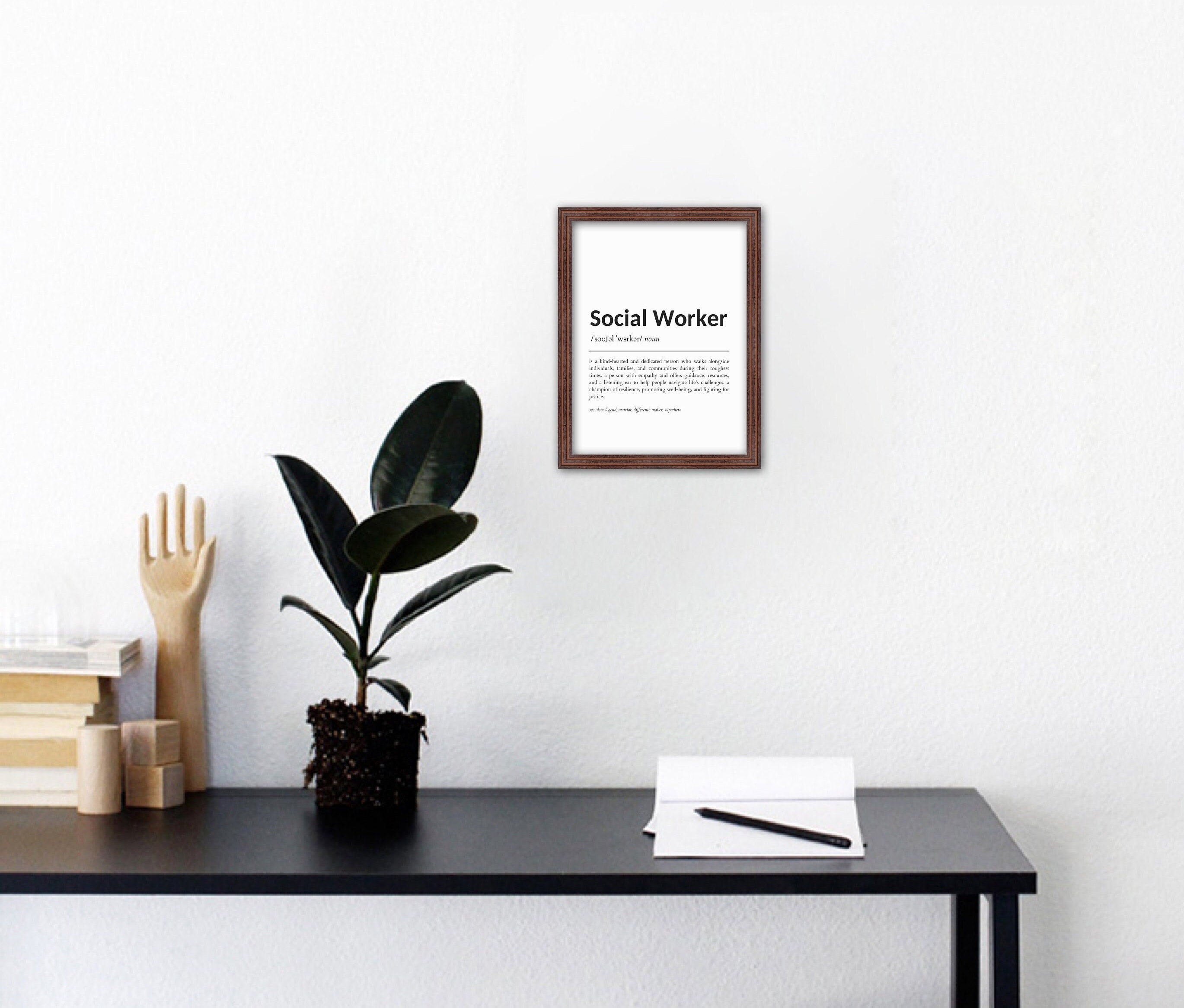 Social Worker Definition Printable, Social Worker Wall Art Gifts ...