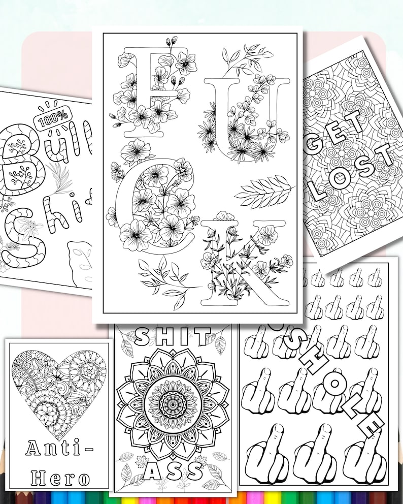 Adult Coloring Pages Swear Word Colouring Pages 20 Printable Funny ...