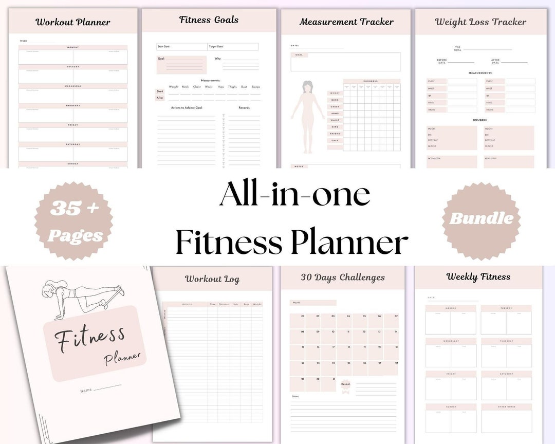 Ultimate Printable Fitness Planner, Weight Loss Tracker, Meal Planner ...
