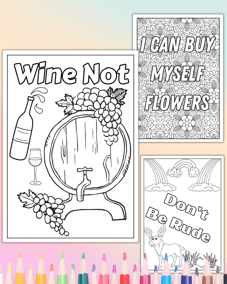 Funny Adult Colouring Pages Printable, A4 Swear Word Colouringbook ...
