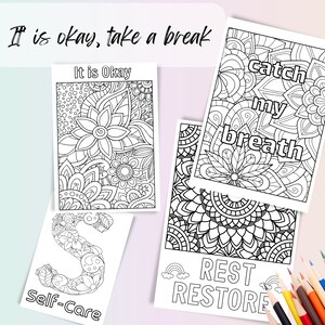Positive Mindset Coloring Sheets, Printable Self-love Positivity ...