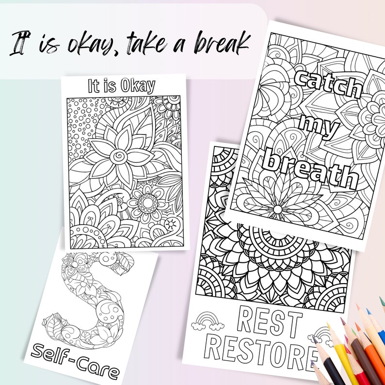 Positive Mindset Coloring Sheets, Printable Self-love Positivity ...