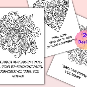 Stronger Mindset Colouring Pages, Printable A4 Size, Powerful Quotes ...