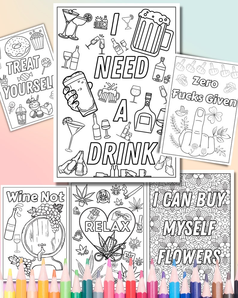 Funny Adult Colouring Pages Printable, A4 Swear Word Colouringbook ...