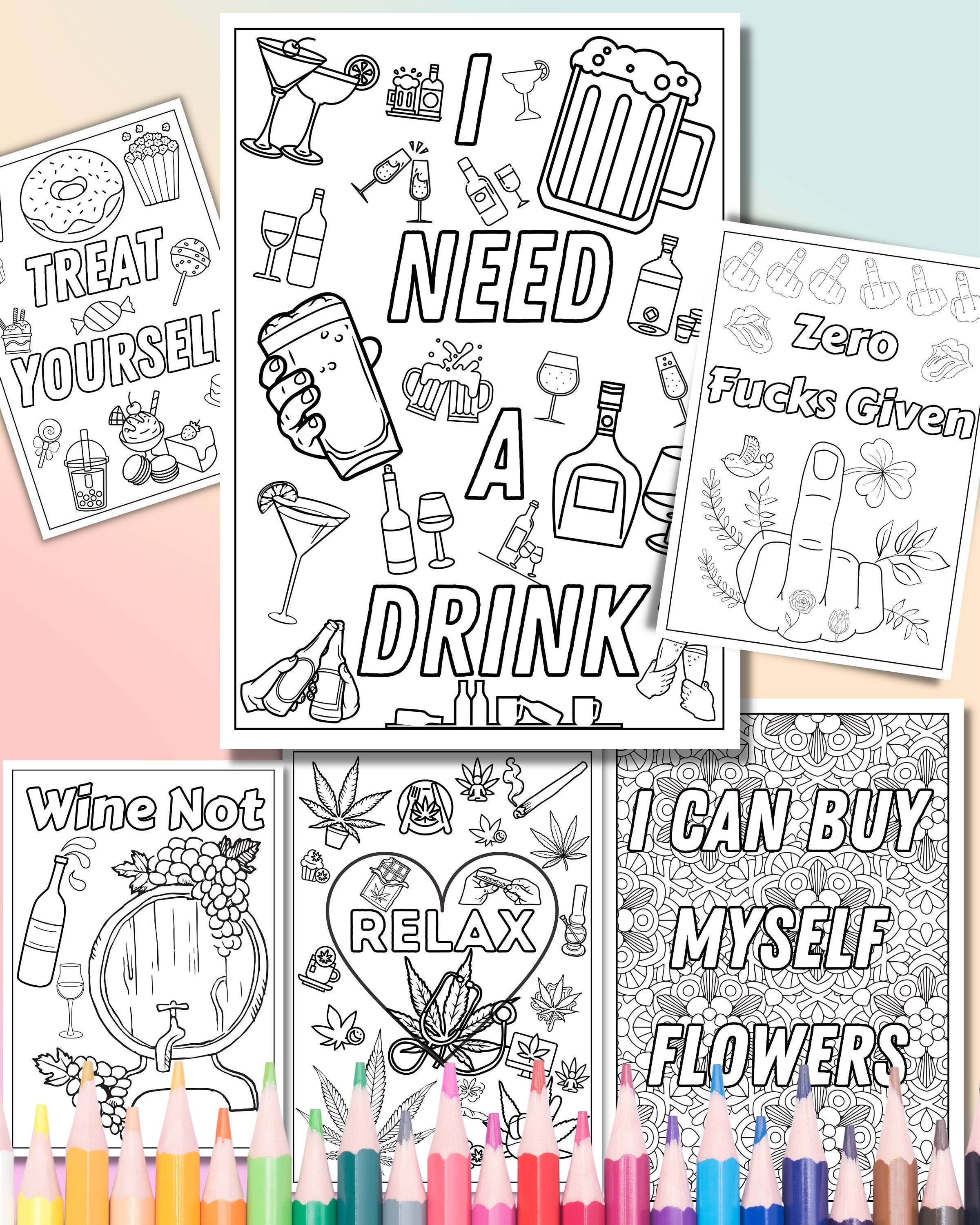 Funny Adult Colouring Pages Printable, A4 Swear Word Colouringbook ...
