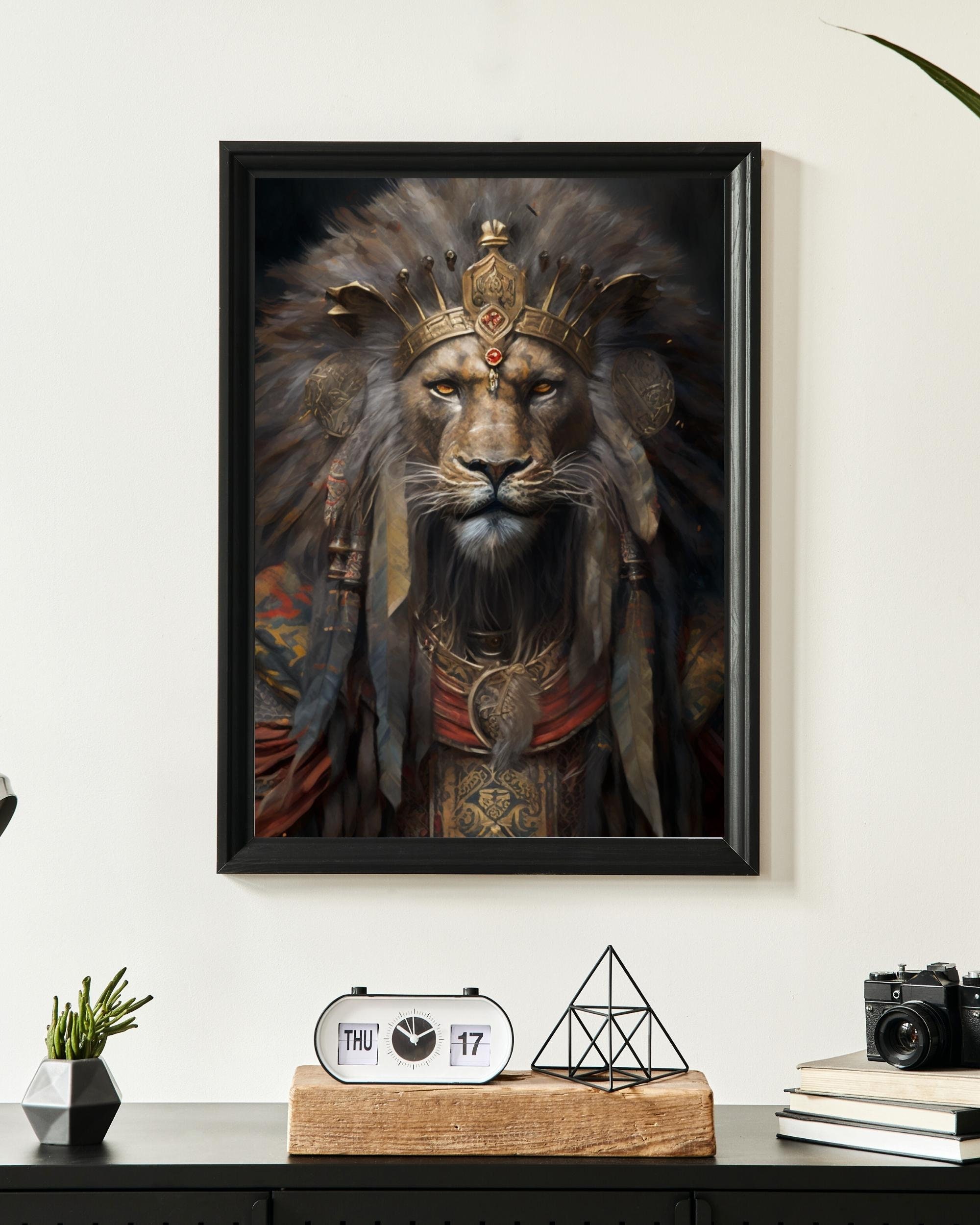 Lion Dressed in Ritual Costume, Dressed Animal Portrait, Animal ...