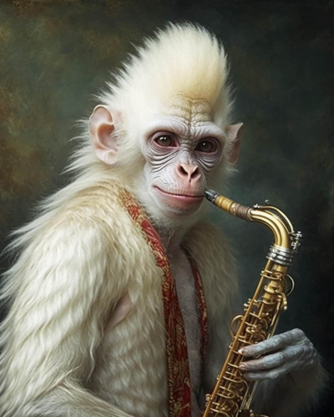 Mothers Day Gifts, Oil Paintings of a Saxophone-playing Monkeys ...