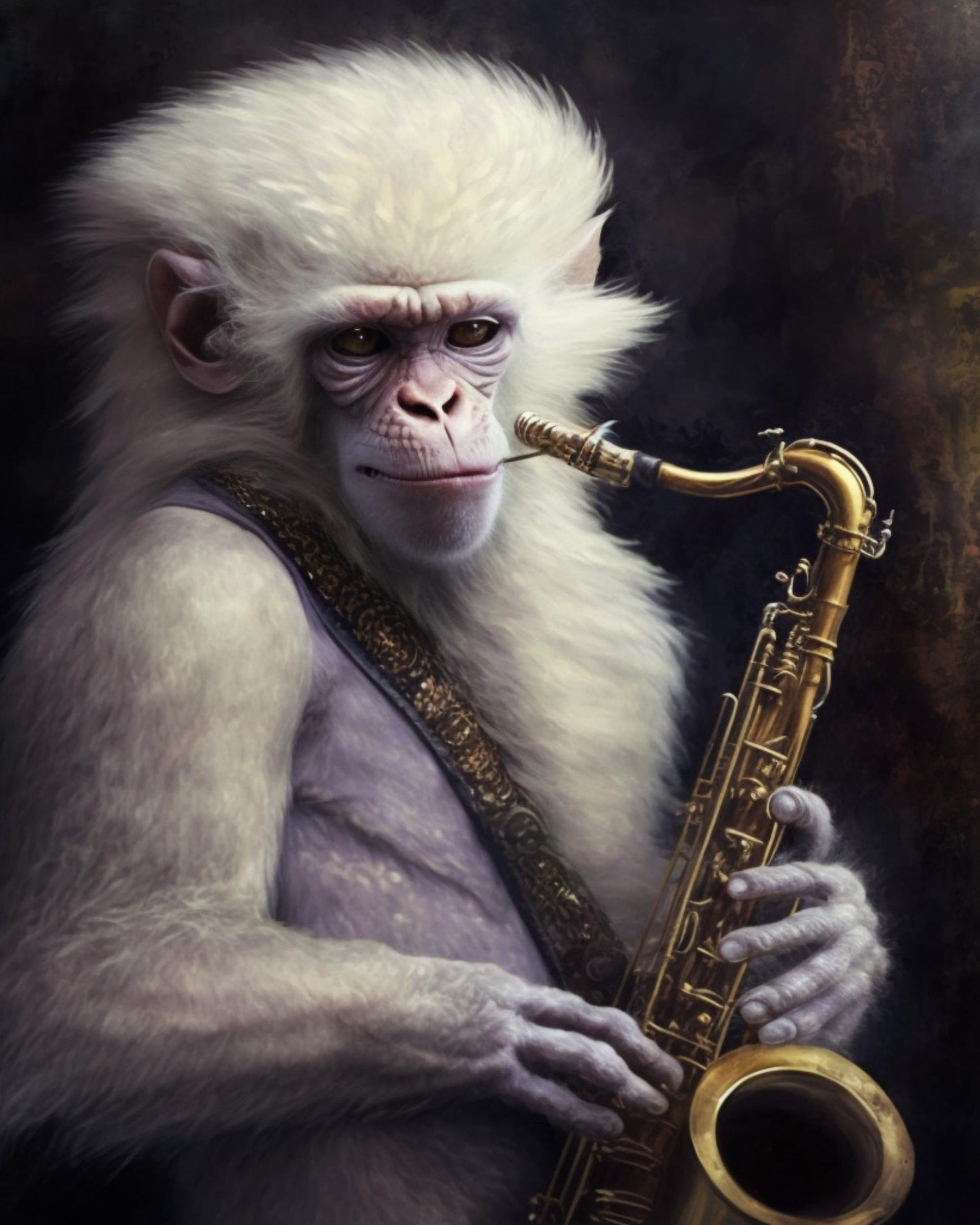 Mothers Day Gifts, Oil Paintings of a Saxophone-playing Monkeys ...