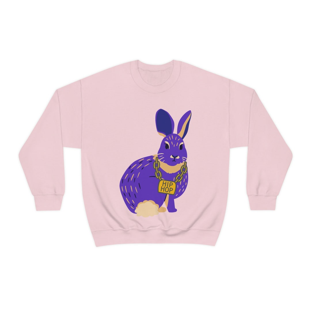 Hip Hop Bunny Sweatshirt, Cool Aesthetic Sweats, Retro 90s Sweatshirt ...