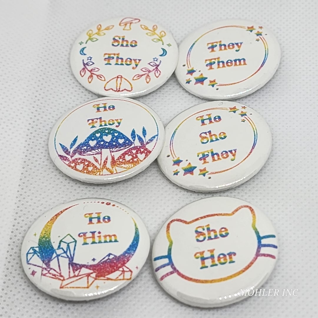 Pronoun Buttons - Etsy