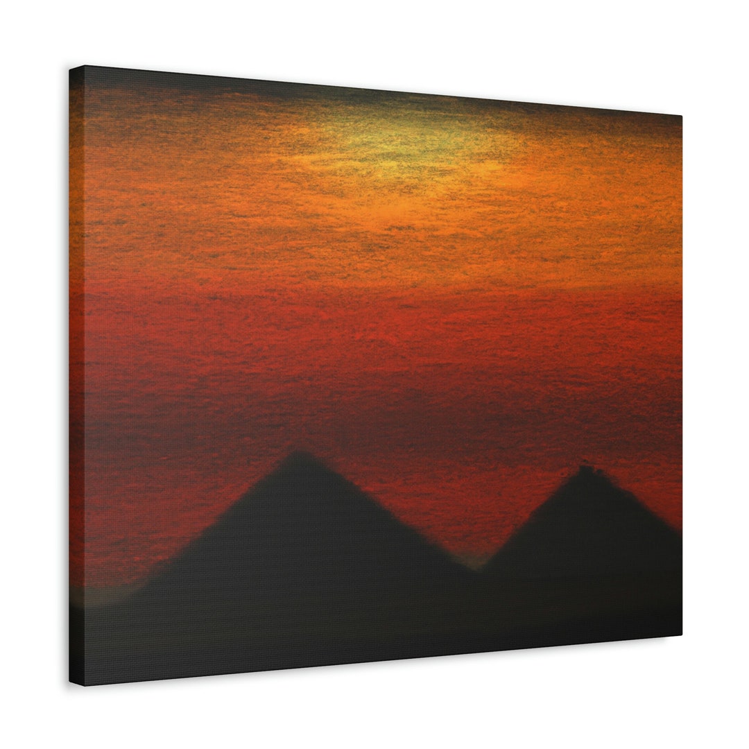 Golden Pyramids | Egyptian | Large Art Print on Canvas | 30 X 24 Inches ...