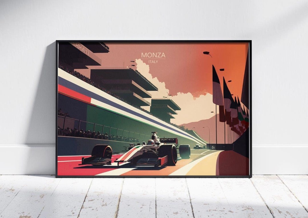 Monza F1 Circuit Print | Formula 1 Print | F1 Racing | Formula 1 Track ...