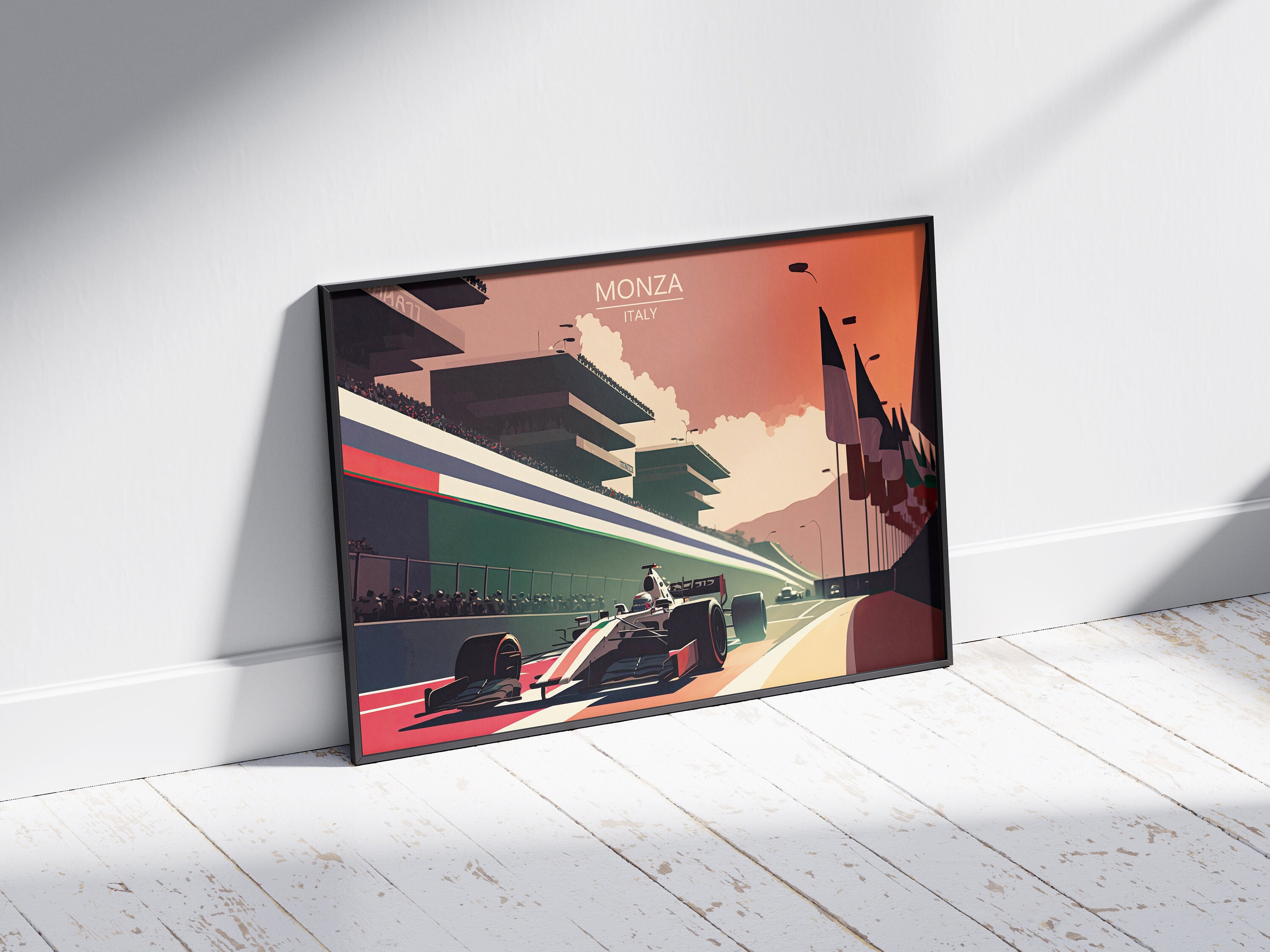 Monza F1 Circuit Print | Formula 1 Print | F1 Racing | Formula 1 Track ...