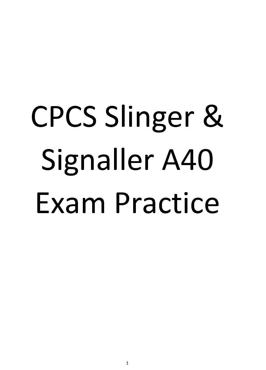 CPCS & NOCN A40 Slinger Signaller Theory Test Answers BOOK 2023 - Etsy UK