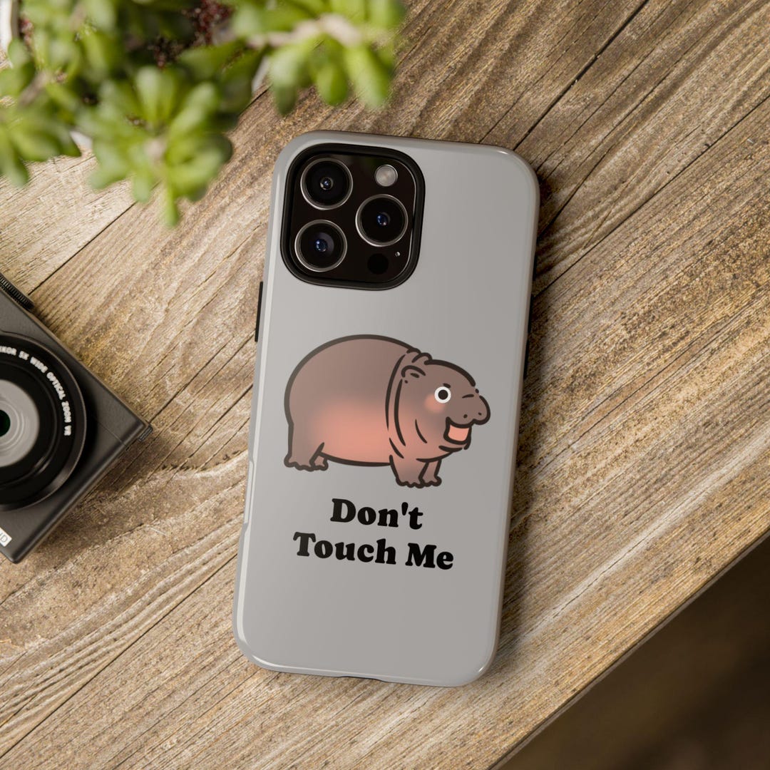 Moo Deng Pygmy Hippo, Cute Animal Phone Case, Unique Gift, Fun Hippo ...