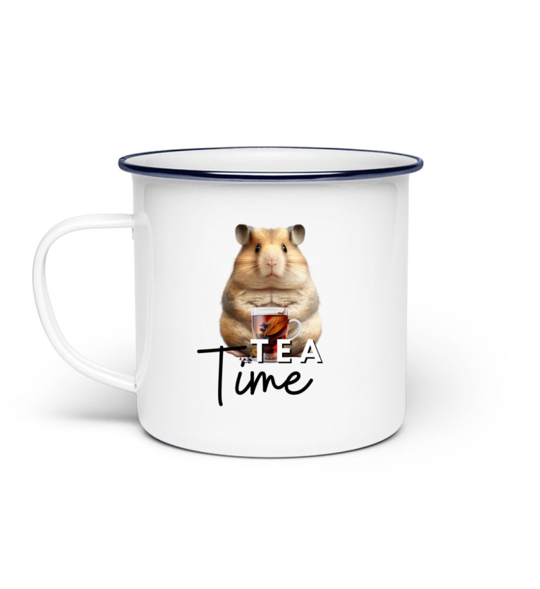 Enamel Mug With Hamster and Tea / Camping Mug / Hamster Friends / Tea ...