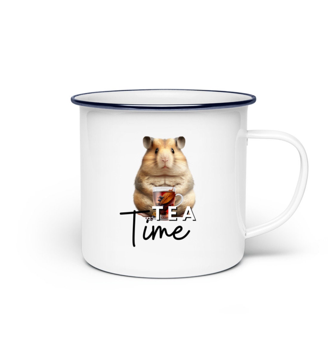 Enamel Mug With Hamster and Tea / Camping Mug / Hamster Friends / Tea ...